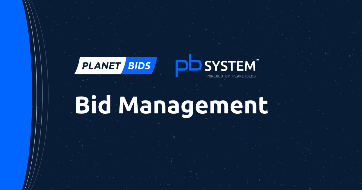 Bid Management with PlanetBids