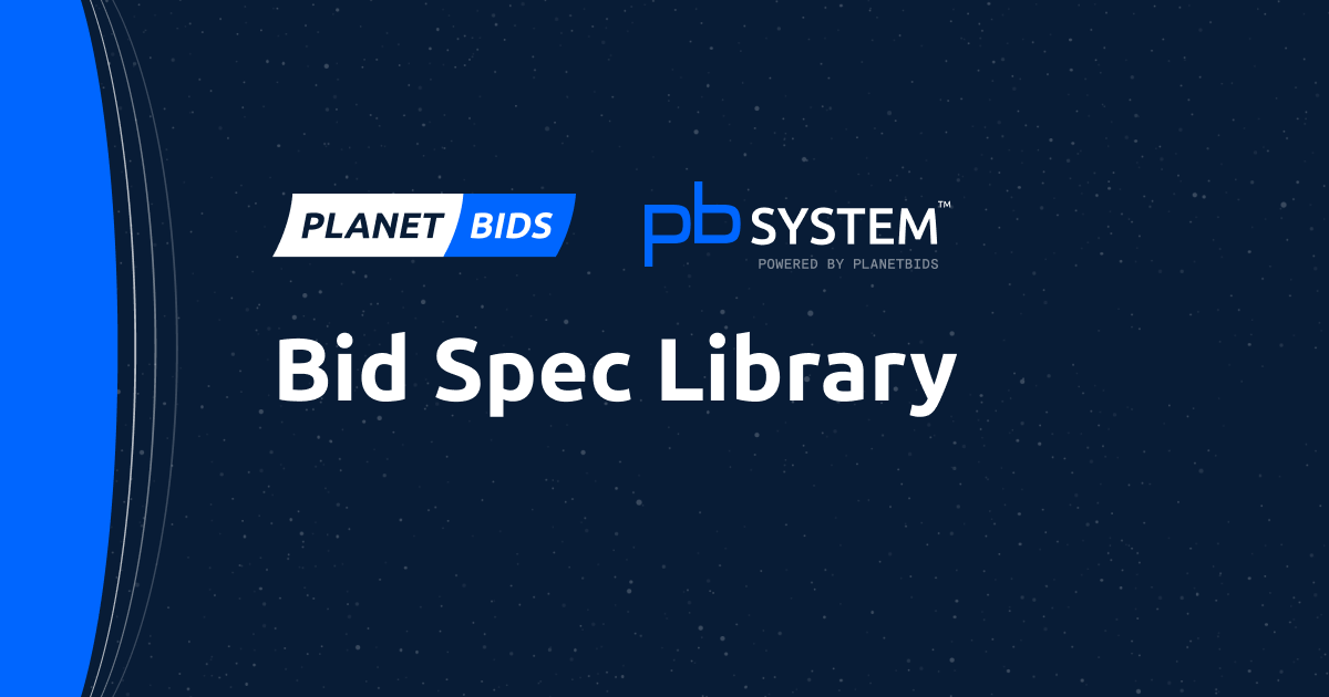 Bid Spec Library with PlanetBids