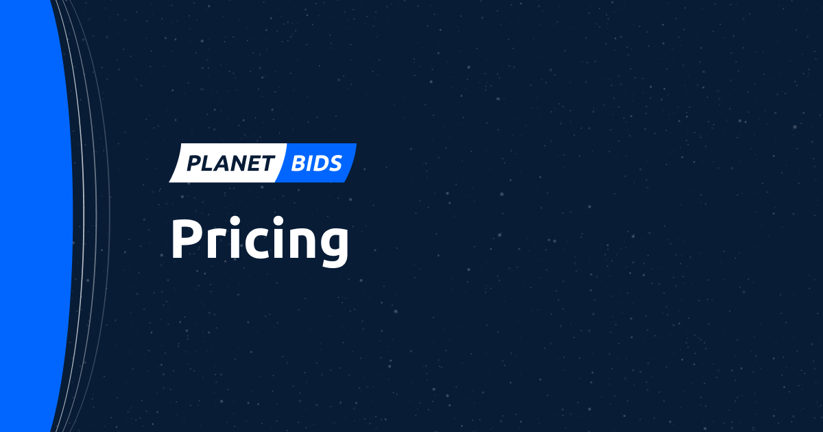 Pricing with PlanetBids