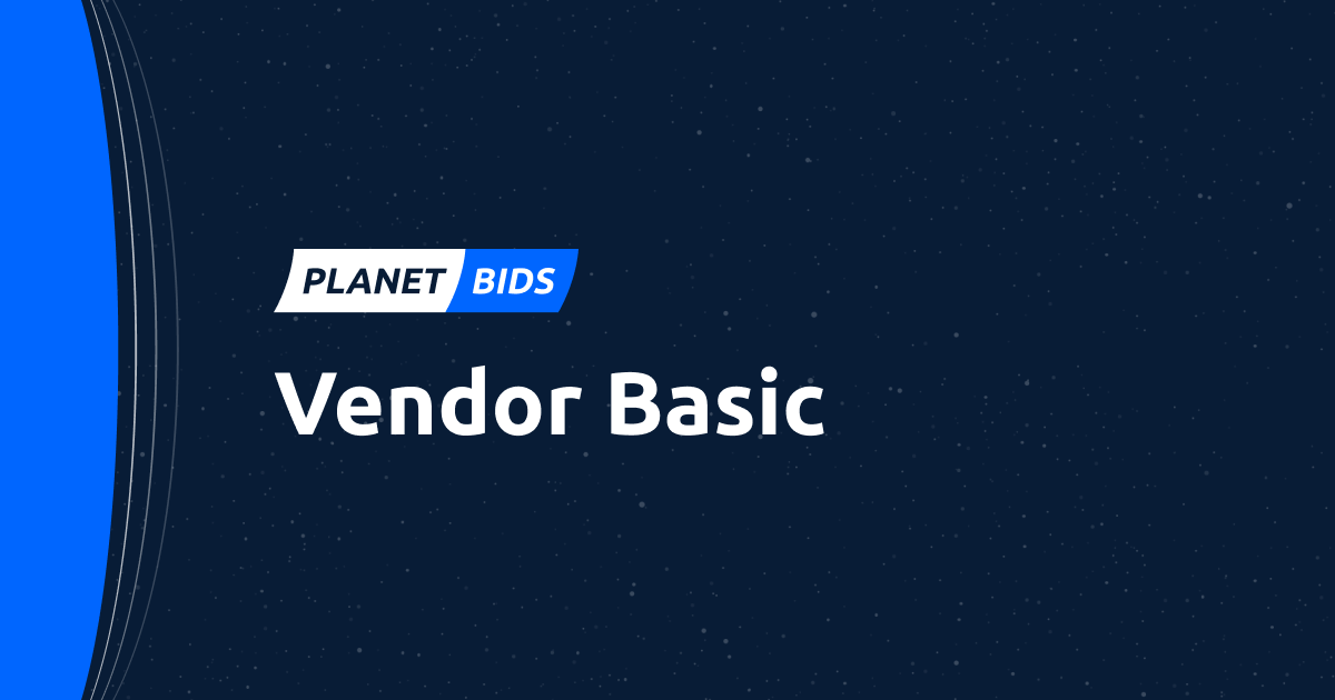 Vendor Basic with PlanetBids